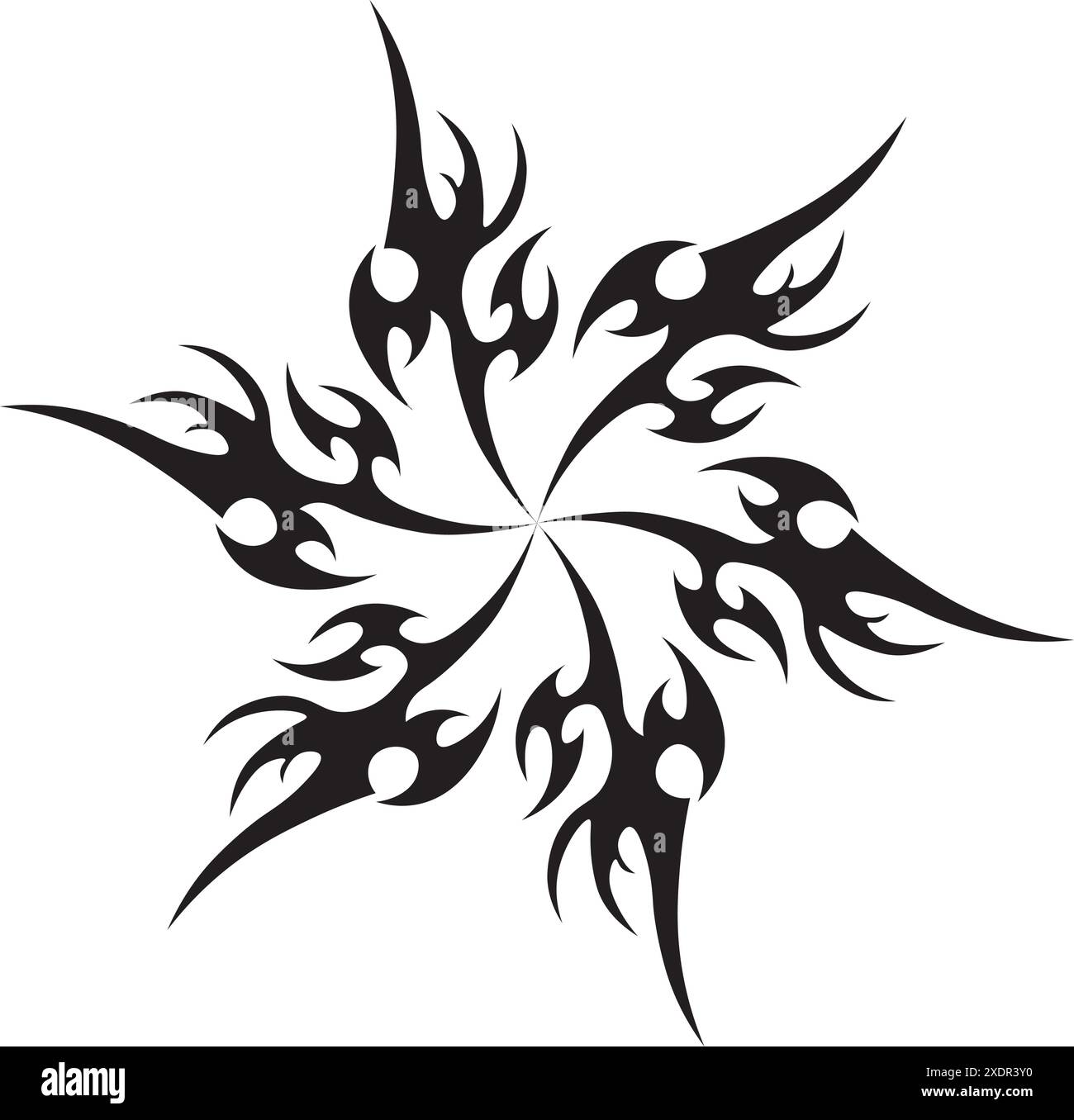 Black fire flame, design element. Tribal style for tattoo, vehicle ...