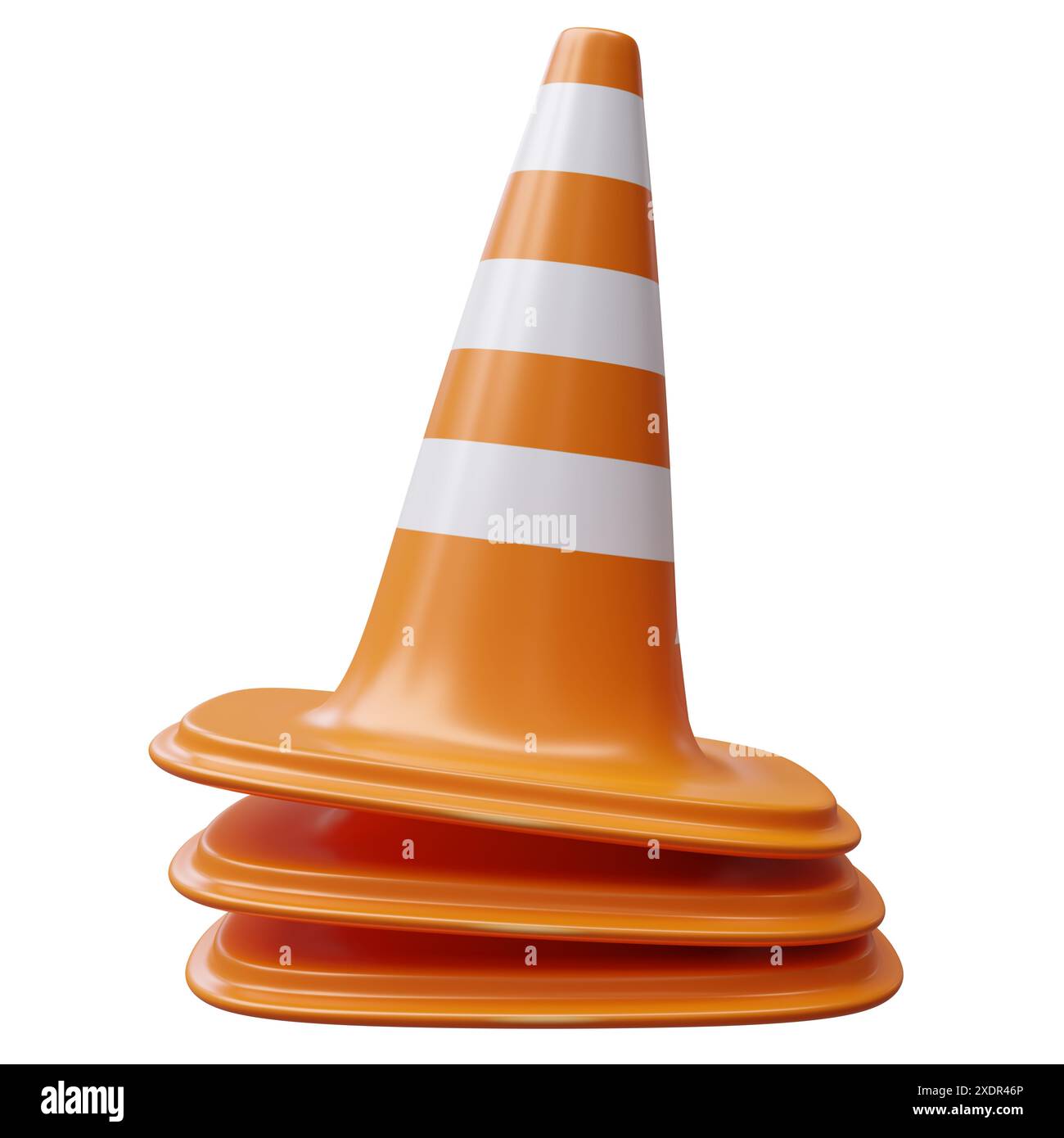 Traffic cones isolated on white transparent, sign for road and ...