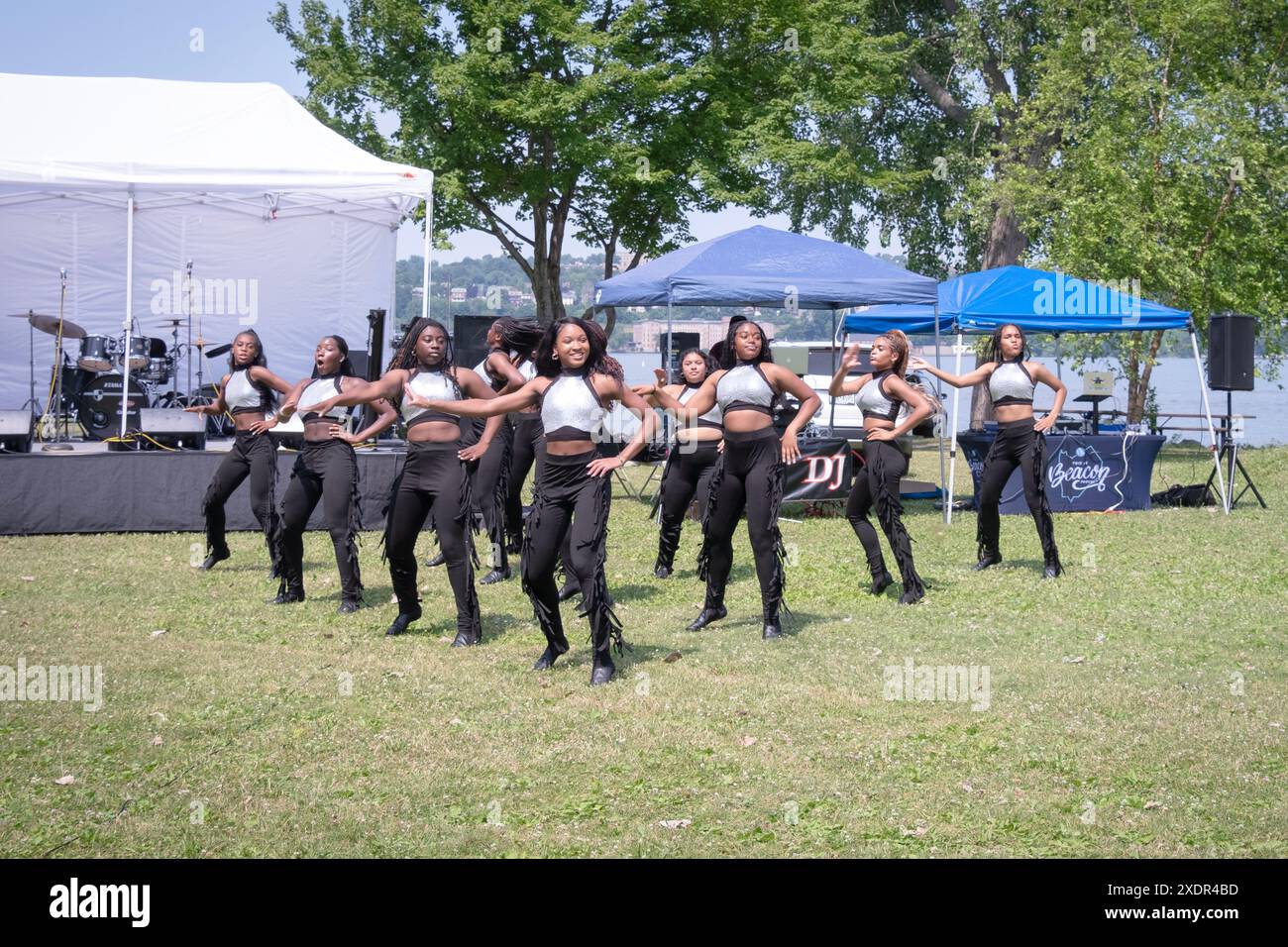 The Sapphire Dance line who accompanied the Cobra Marching Band at the ...