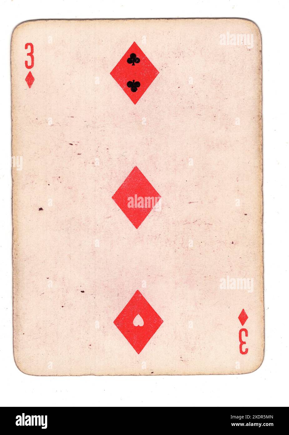 Antique Chinese style three of diamonds playing card from the ancient ...