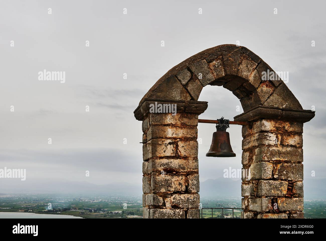 Ancient bell on top of the Fortress of Palamidi, Nauplia, Peloponnese ...