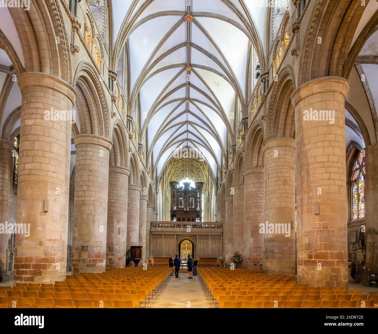 The nave of Gloucester Cathedral, Gloucester, Gloucestershire, England ...