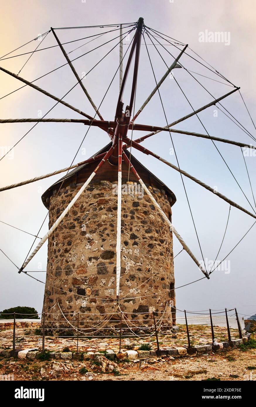 Windmill of Patmos, Chora, Patmos Island, Dodecanese, Greek Islands ...