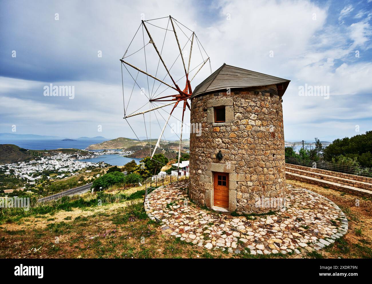 Windmill of Patmos, Chora, Patmos Island, Dodecanese, Greek Islands ...