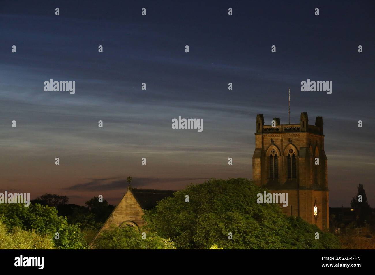 Noctilucent Clouds seen from Newcastle City Centre with Jesmond Parish ...