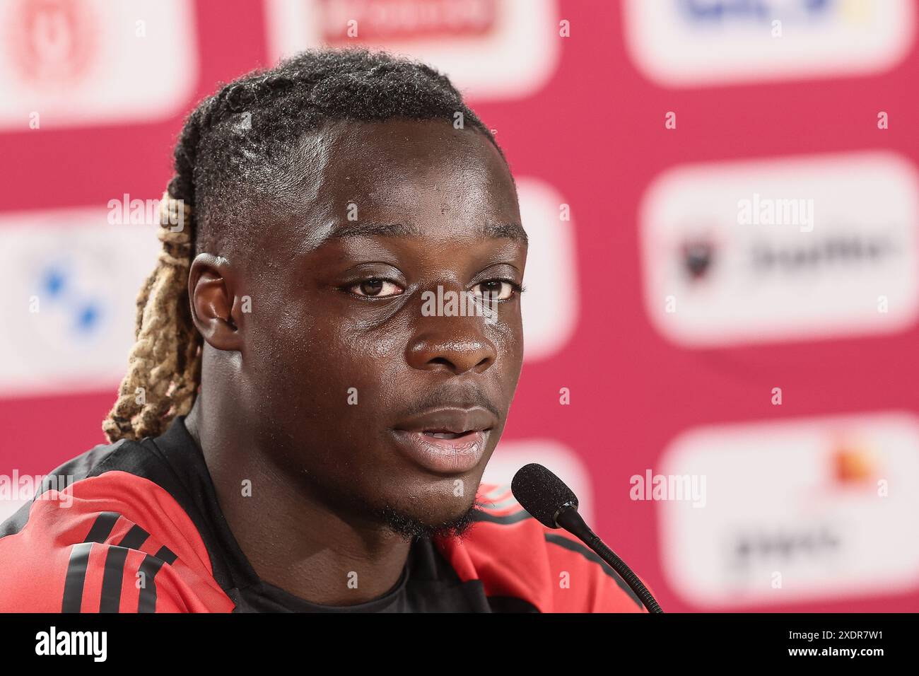 Freiberg, Germany. 24th June, 2024. Belgium's Jeremy Doku pictured ...