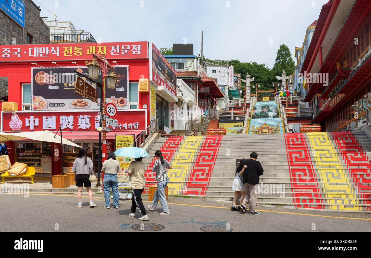 Incheon, South Korea. 20th June, 2024. People walk along the Chinatown ...