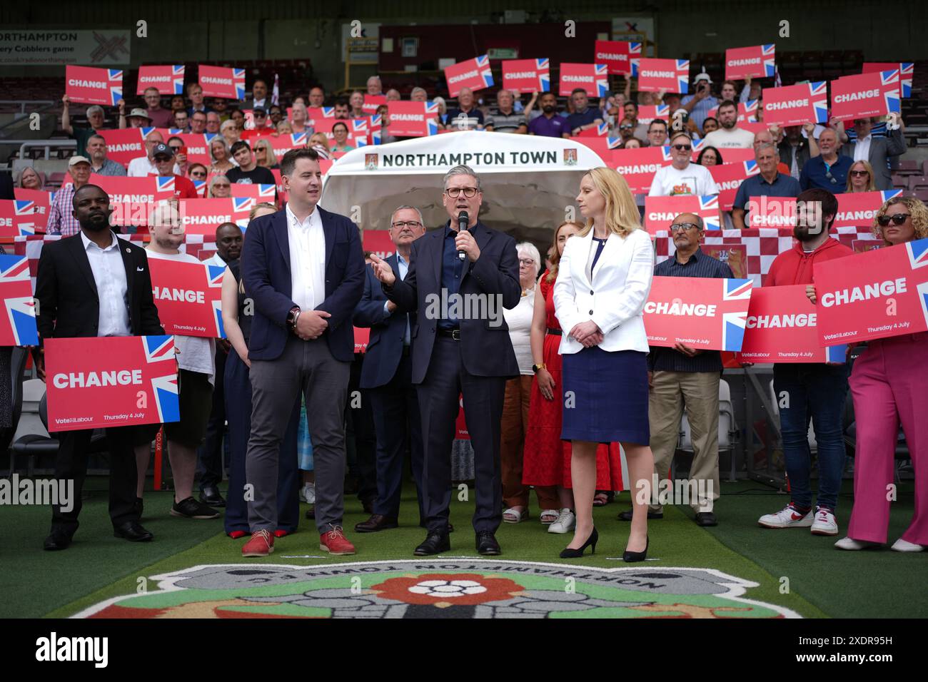 Labour Party leader Sir Keir Starmer (centre) speaking during a visit ...