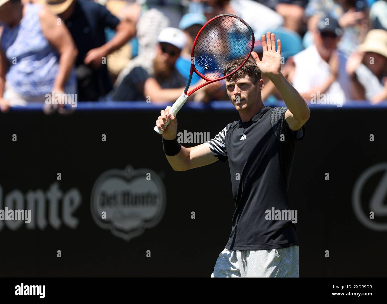 Billy Harris celebrates victory over Jacob Fearnley (Not Pictured) on ...