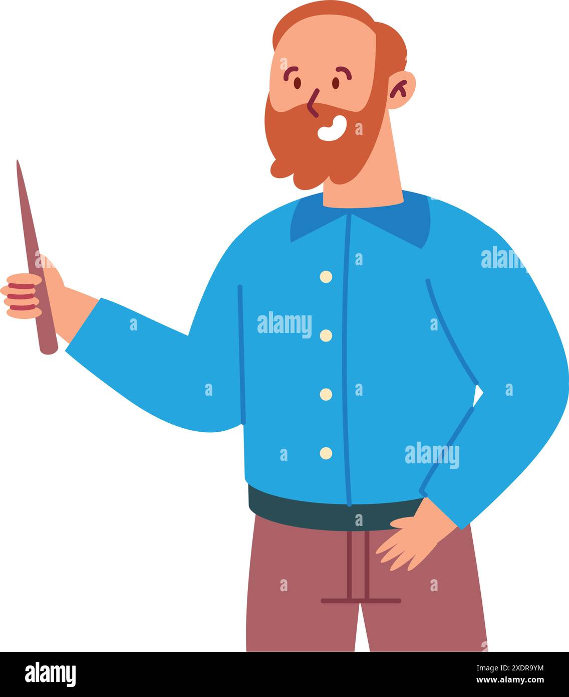 teacher man explaining with a pointer isolated Stock Vector Image & Art ...
