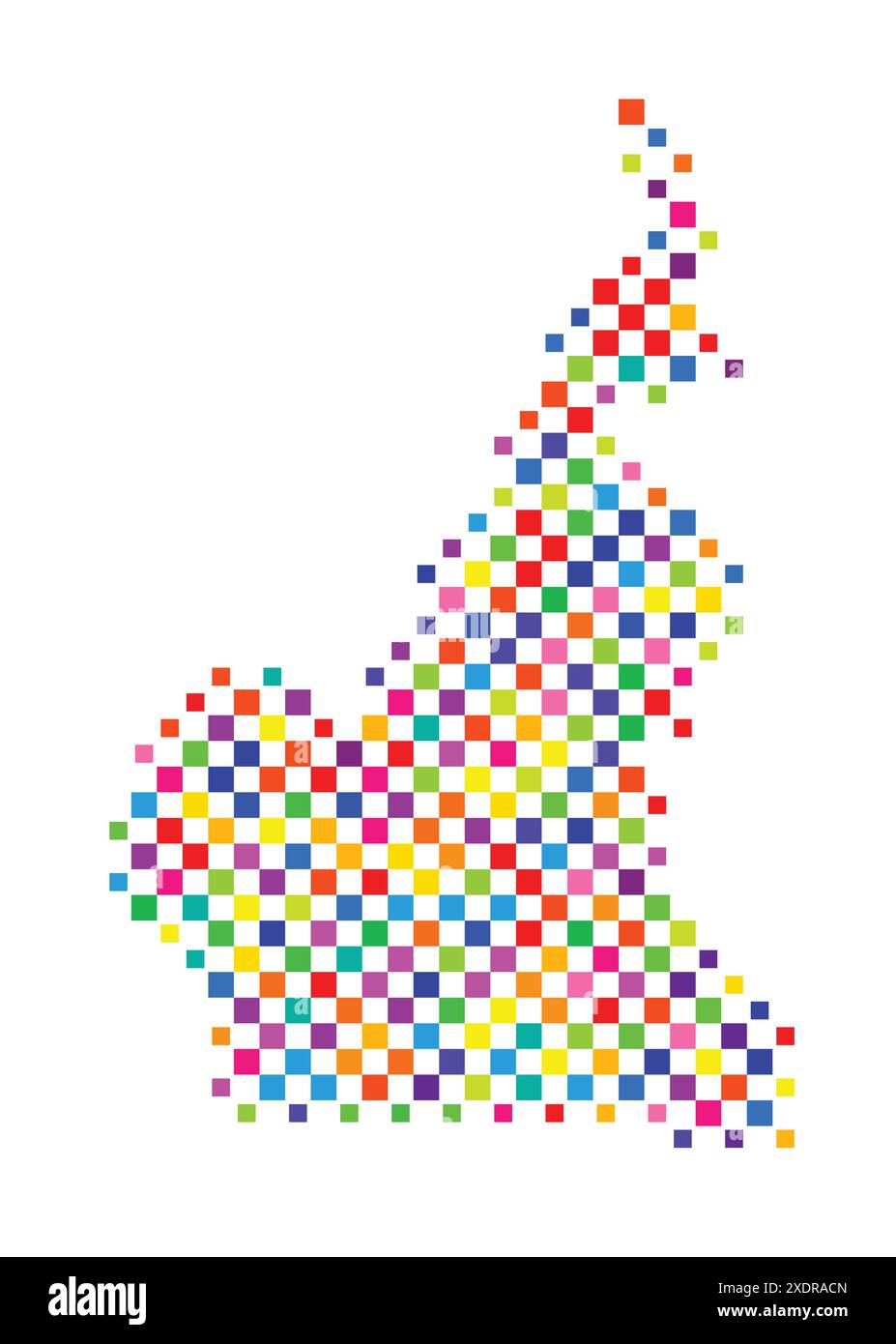Abstract Map Of Cameroon With A Pattern Of Colorful Squares Like A Chess Board Stock Vector