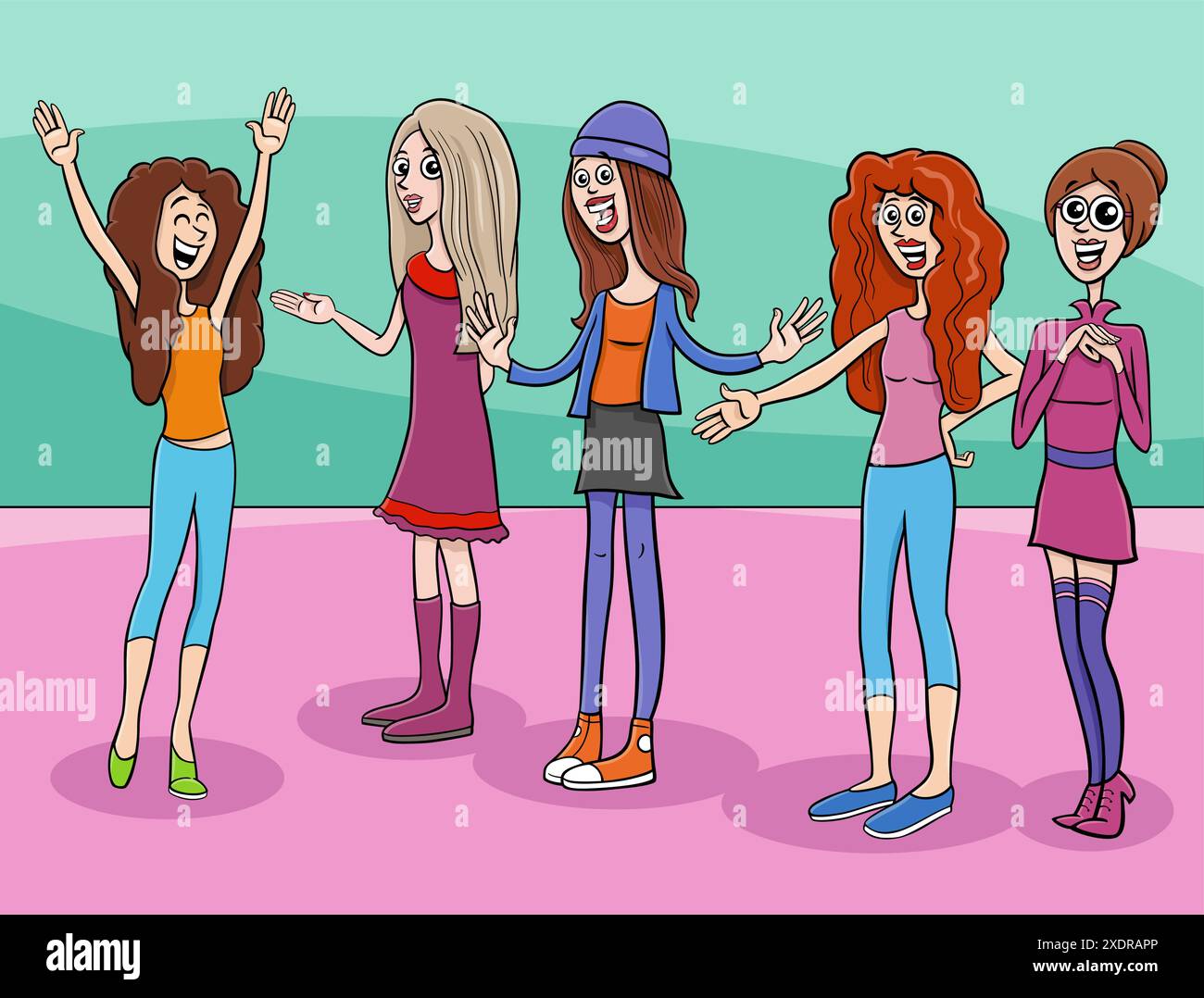 Cartoon characters female women Stock Vector Images - Alamy