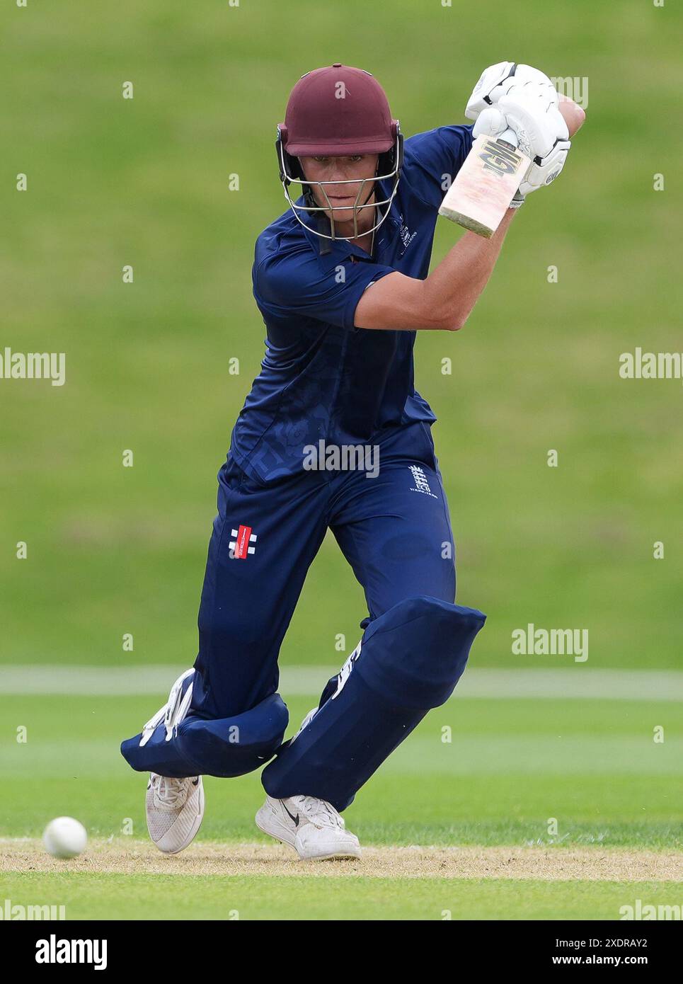 Young Lions' Archie Vaughan batting during the warm-up match at the ...