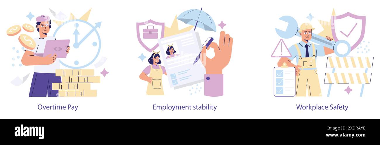 Labor Day set. Workers' rights from overtime pay to employment ...