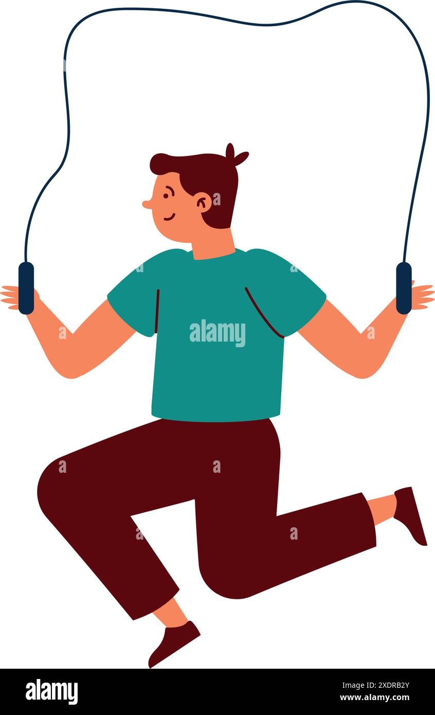 Sporty young man jumping rope Stock Vector Images - Alamy