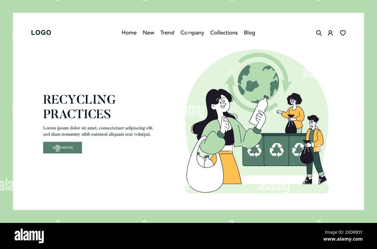 Eco Friendly Lifestyle concept. Illustration showcases individuals ...