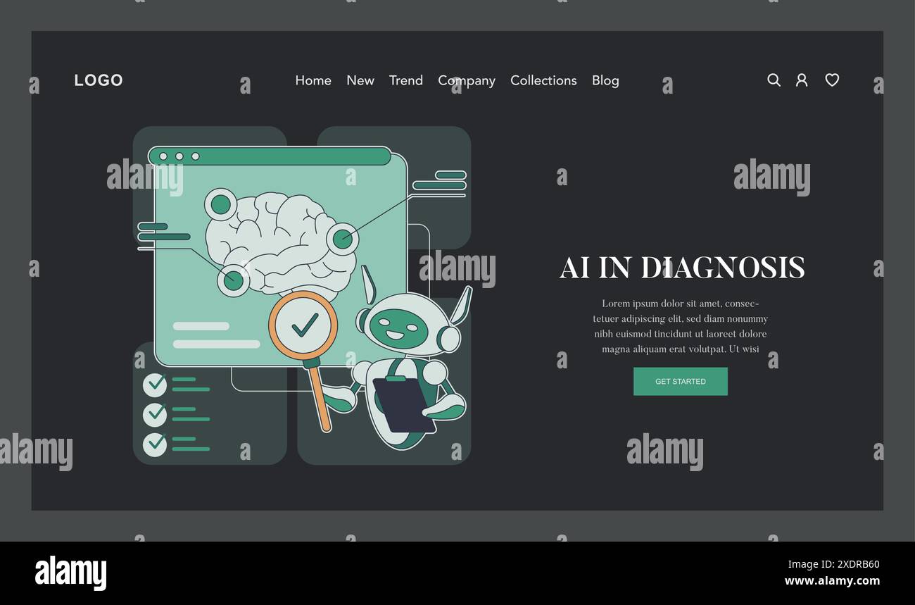 Artificial intelligence healthcare concept. An AI robot assists with brain diagnostics ...
