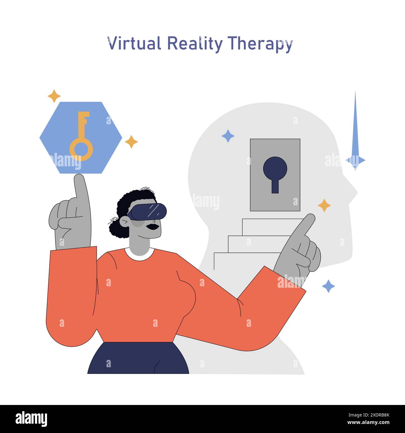 Ai In Psychology Concept Woman Experiencing Virtual Reality Therapy