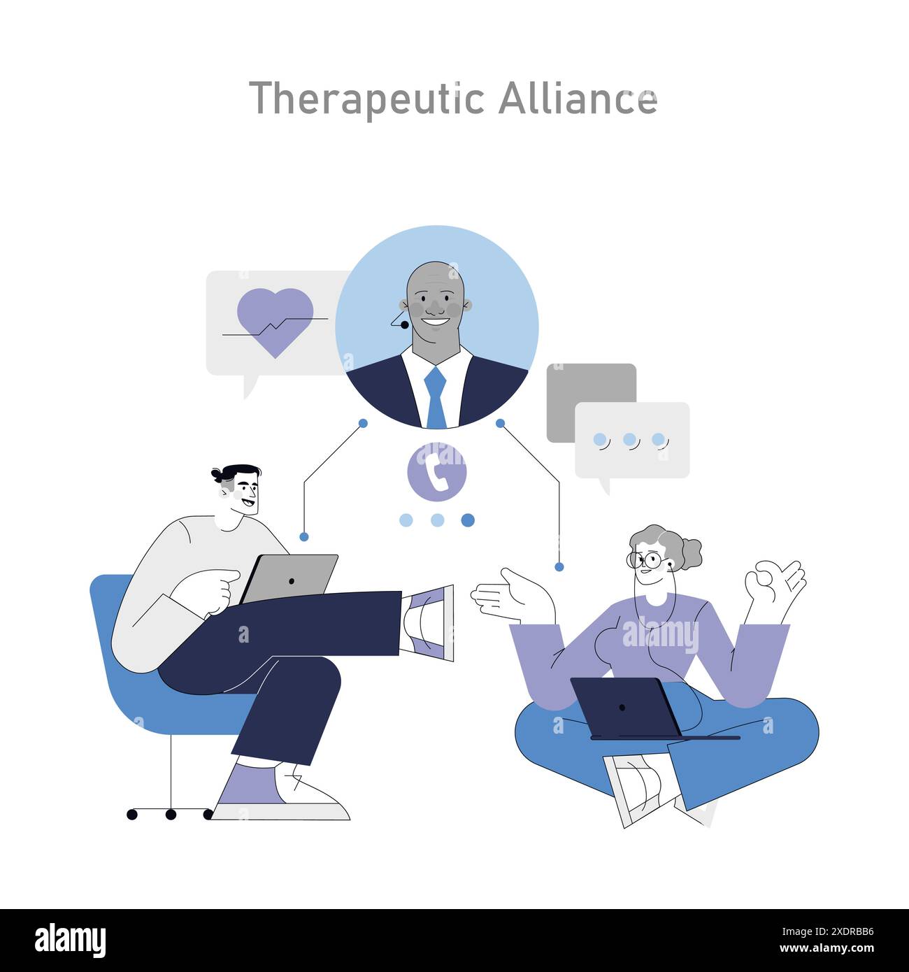 Integrative Psychotherapy concept. A digital representation of a ...