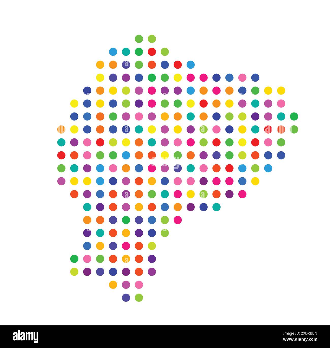 Abstract map of Ecuador showing the area of the country with a pattern ...