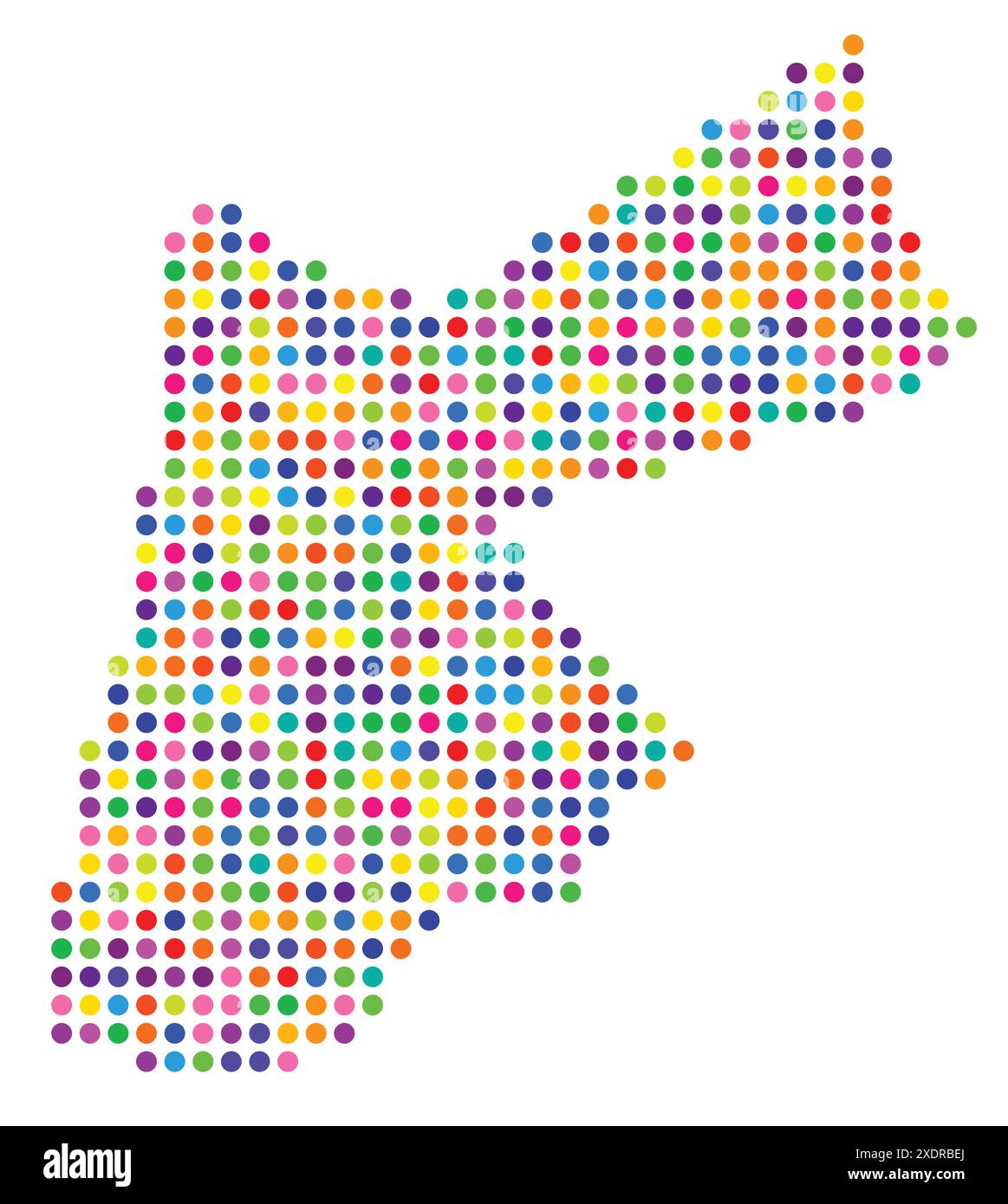 Abstract map of Jordan showing the area of the country with a pattern ...