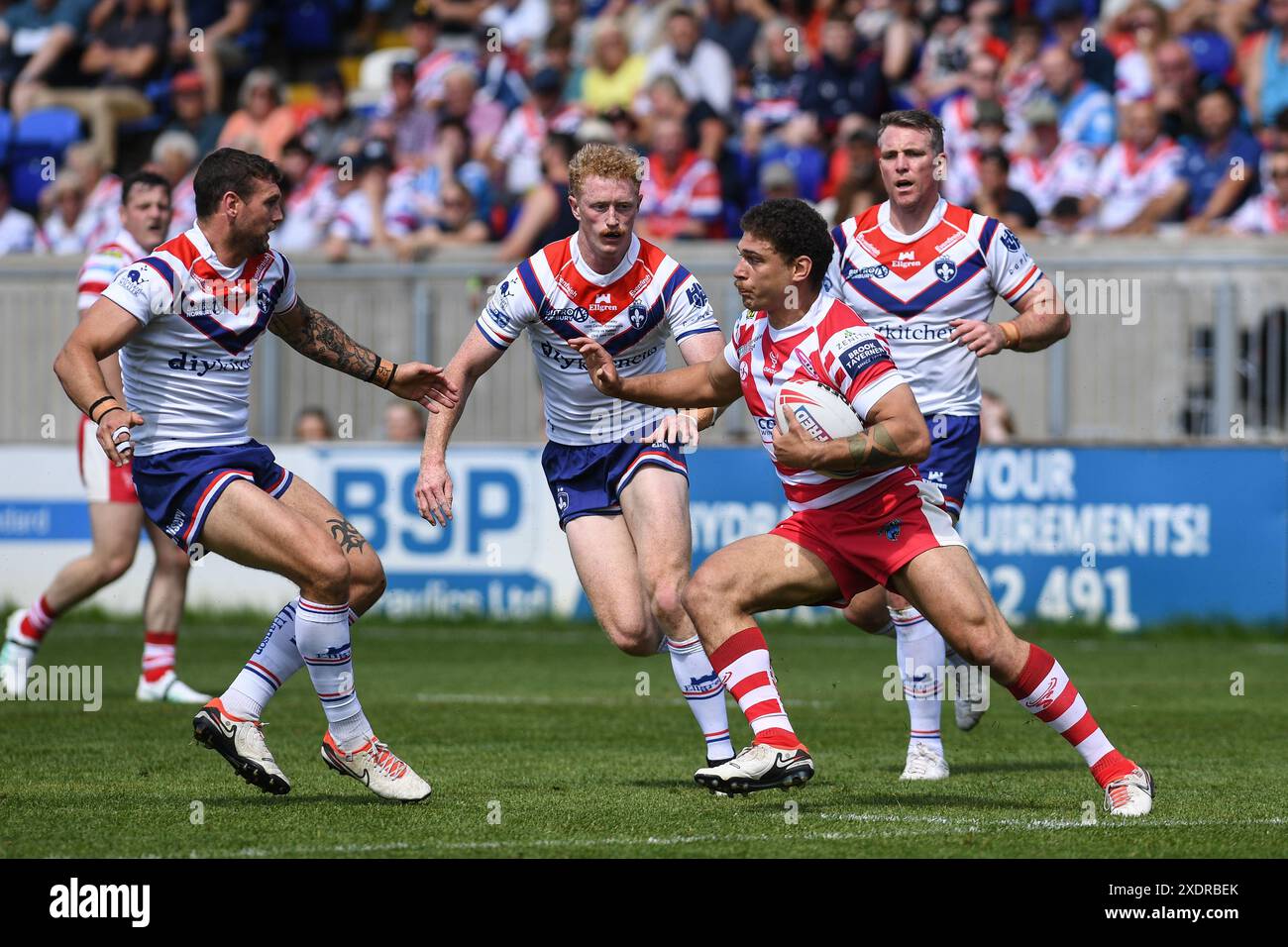 Wakefield, England - 22nd June 2024 - James Woodburn-Hall of Halifax ...