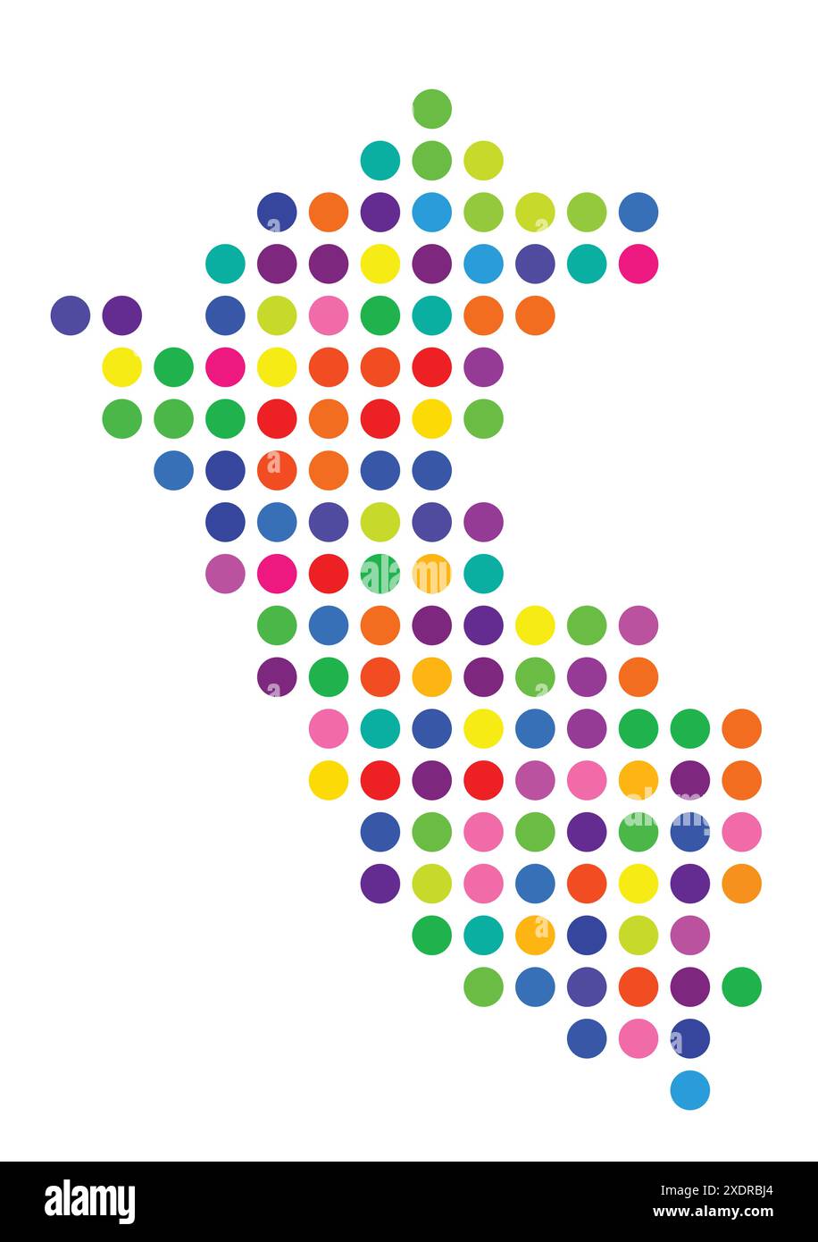 Abstract map of Peru showing the area of the country with a pattern of ...