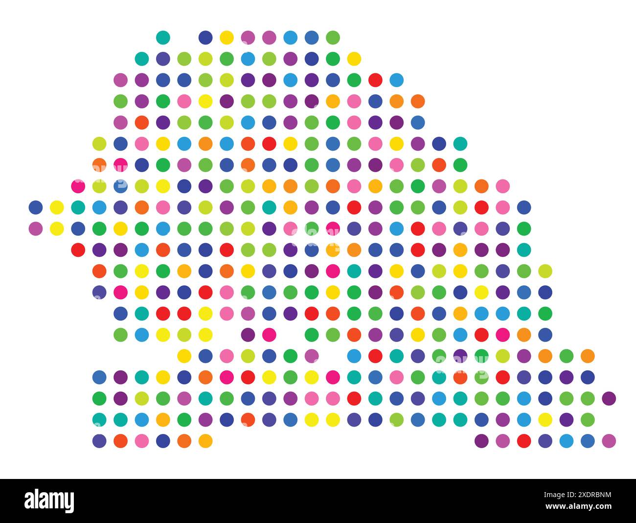 Abstract map of Senegal showing the area of the country with a pattern ...