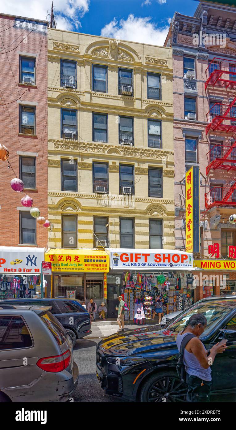 NYC Chinatown: 59 Mott Street is a five-story yellow-painted brick and ...