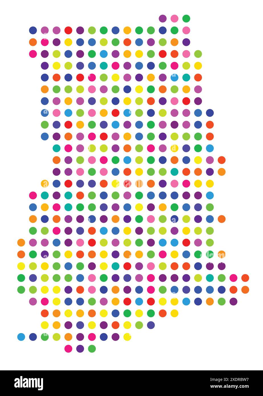 Abstract map of Ghana showing the area of the country with a pattern of ...