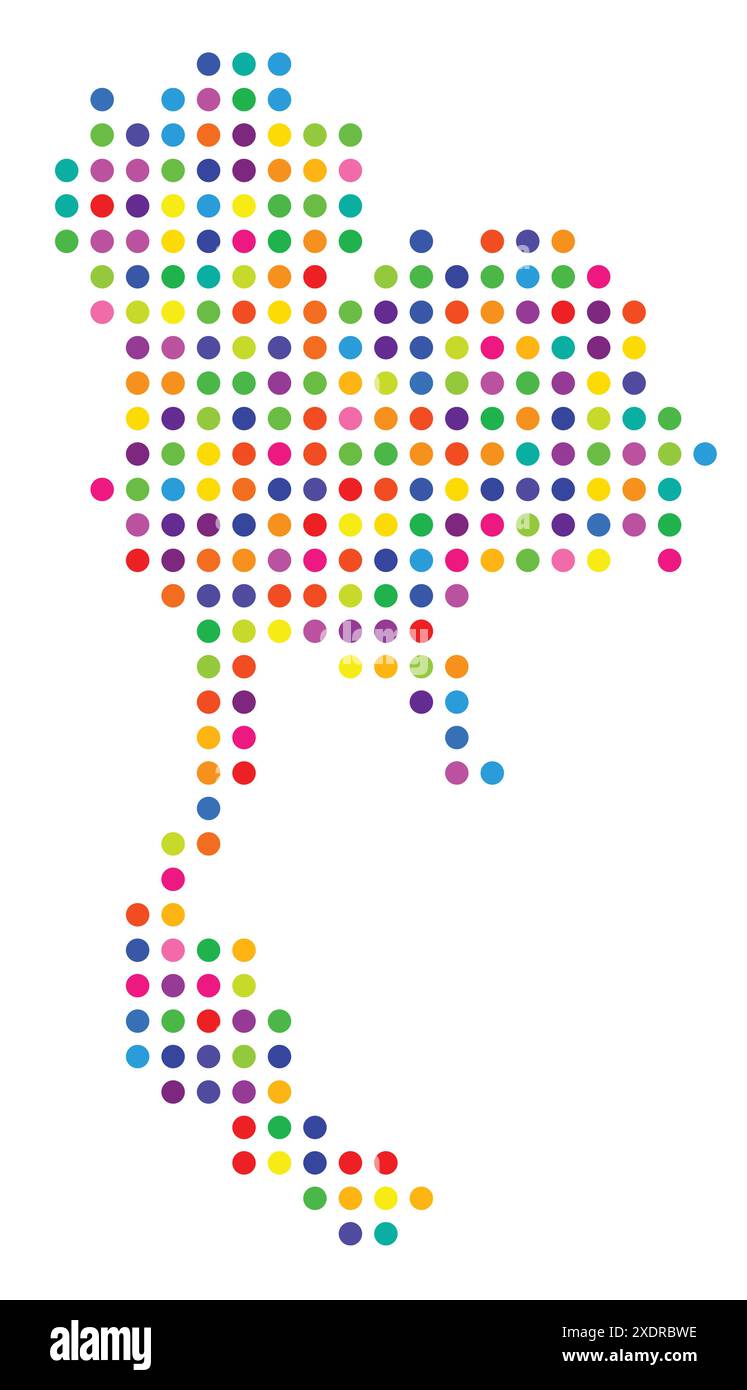Abstract map of Thailand showing the area of the country with a pattern ...