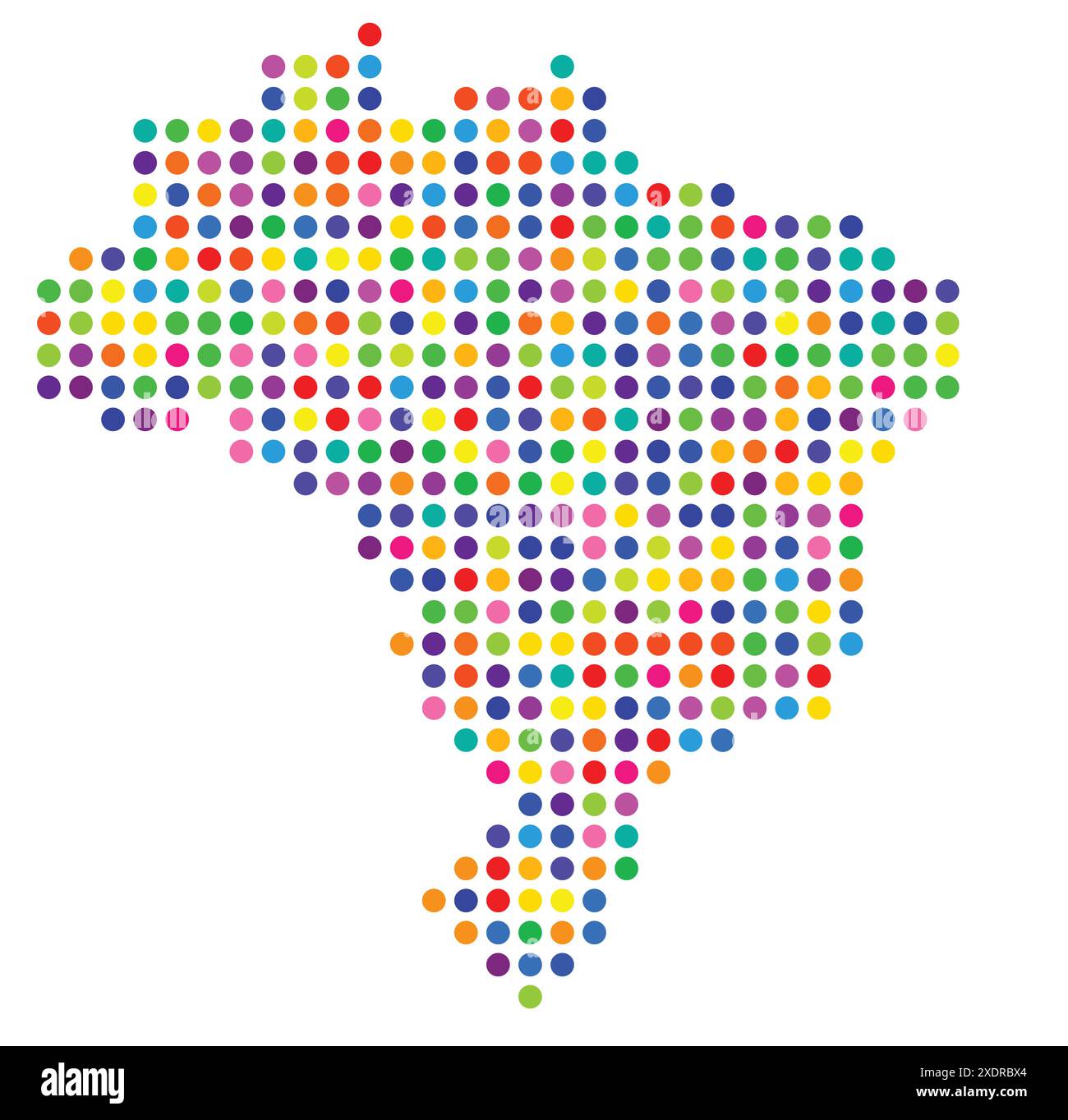 Abstract map of Brazil showing the area of the country with a pattern ...