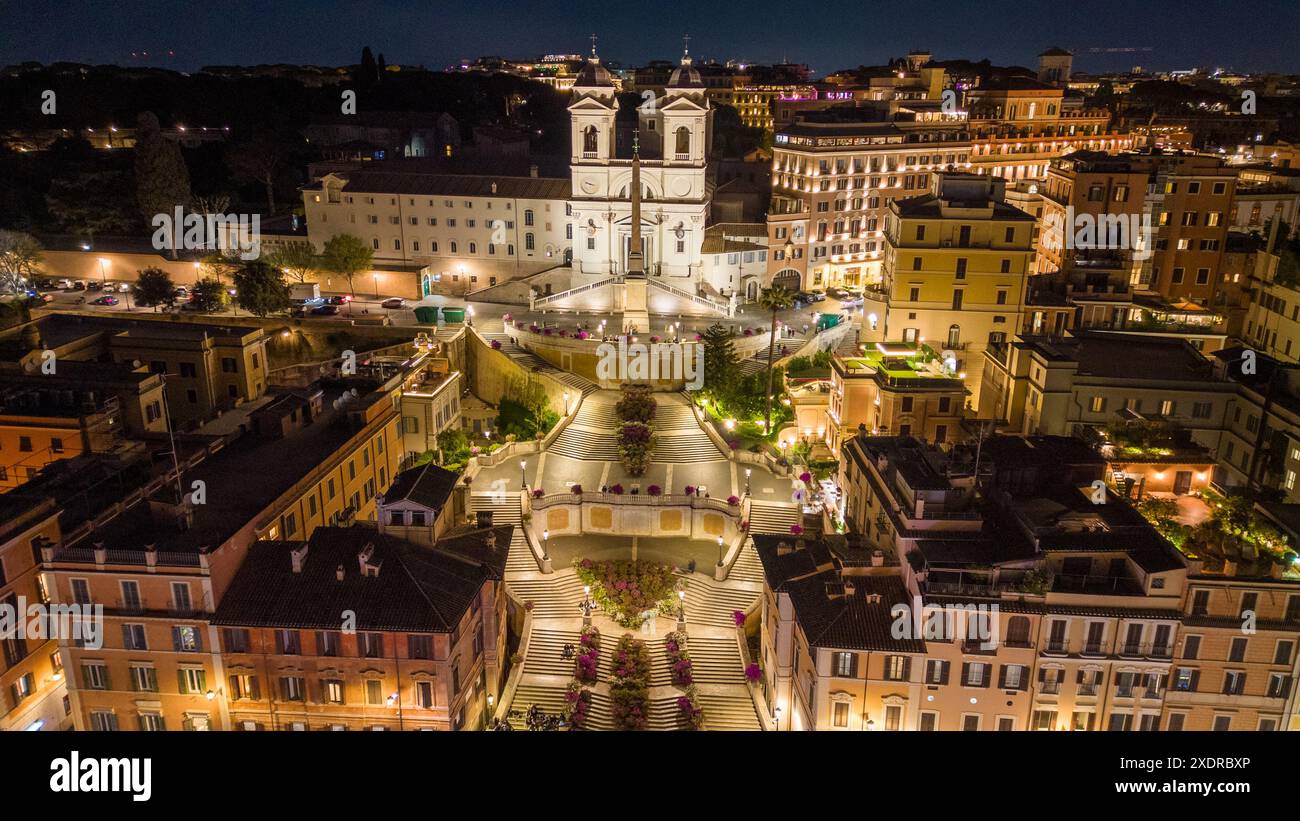 Rome night drone hi-res stock photography and images - Alamy
