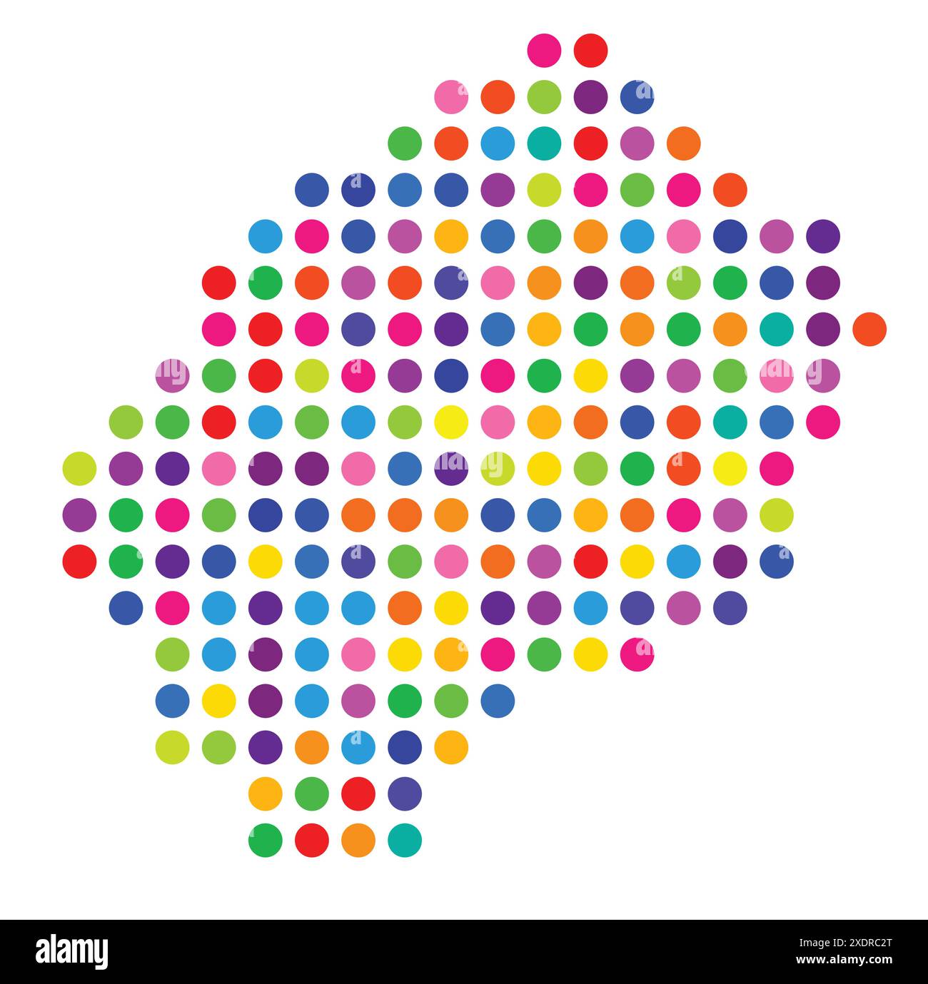 Abstract map of Lesotho showing the area of the country with a pattern ...