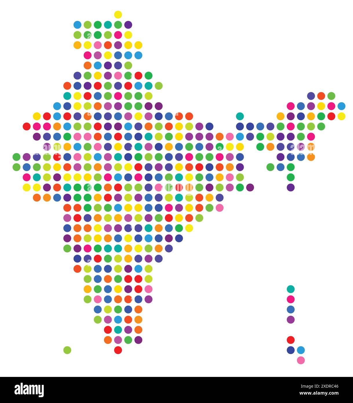 Abstract map of India showing the area of the country with a pattern of ...