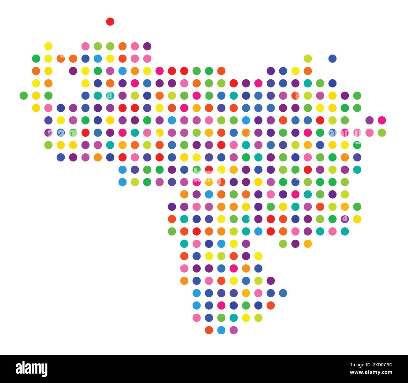 Abstract map of Venezuela showing the area of the country with a ...
