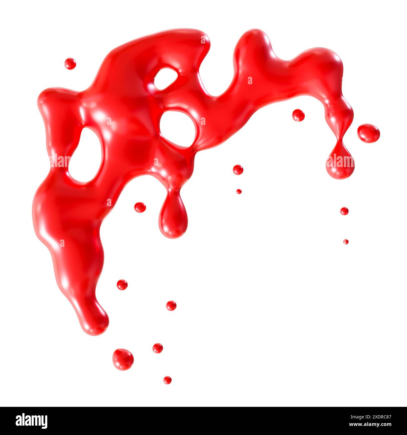 Vivid red blood splash isolated on white background, perfect as ...