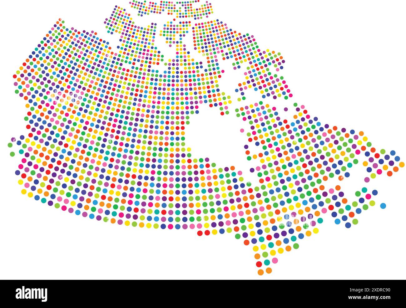 Abstract map of Canada showing the area of the country with a pattern ...