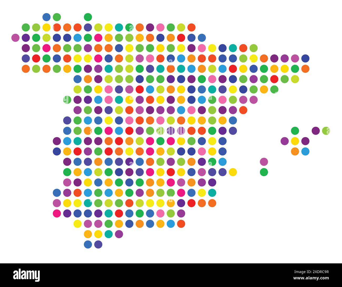 Abstract map of Spain showing the area of the country with a pattern of ...