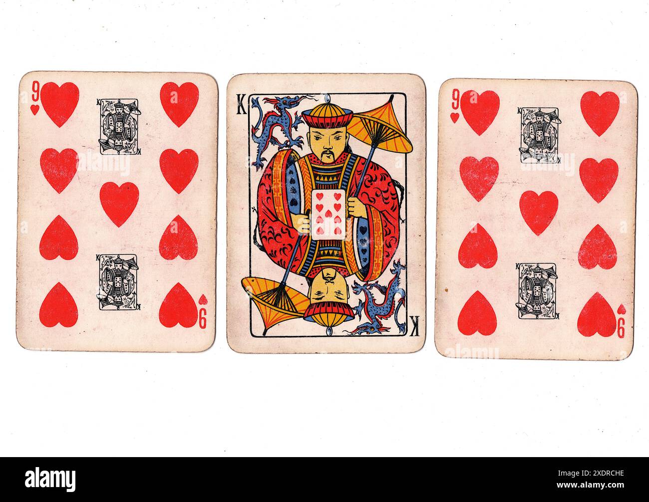 Antique Chinese style playing cards making a trick from the ancient ...