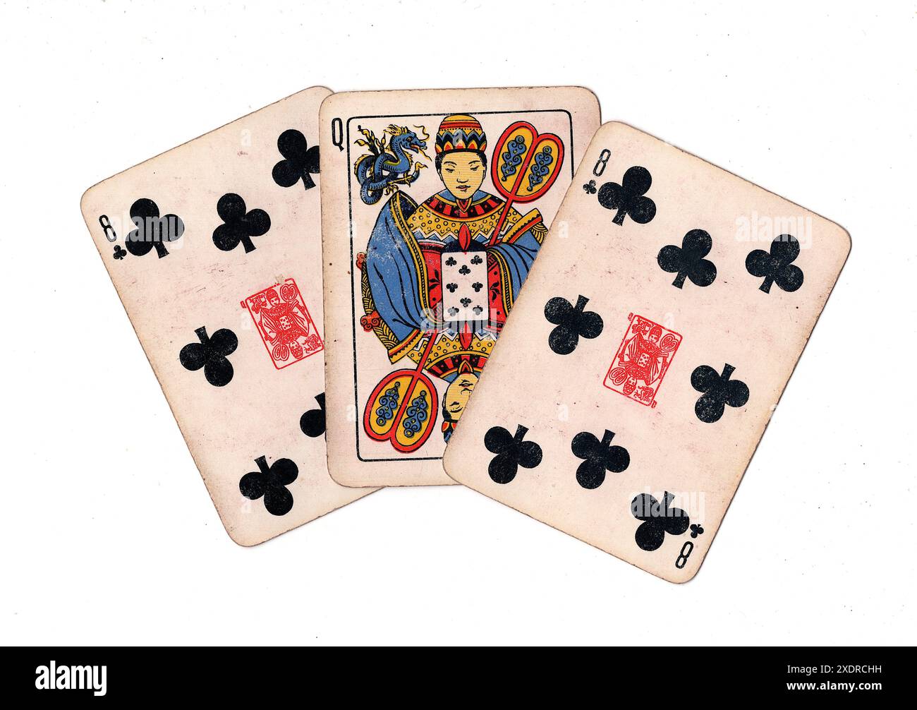 Antique Chinese style playing cards making a trick from the ancient ...