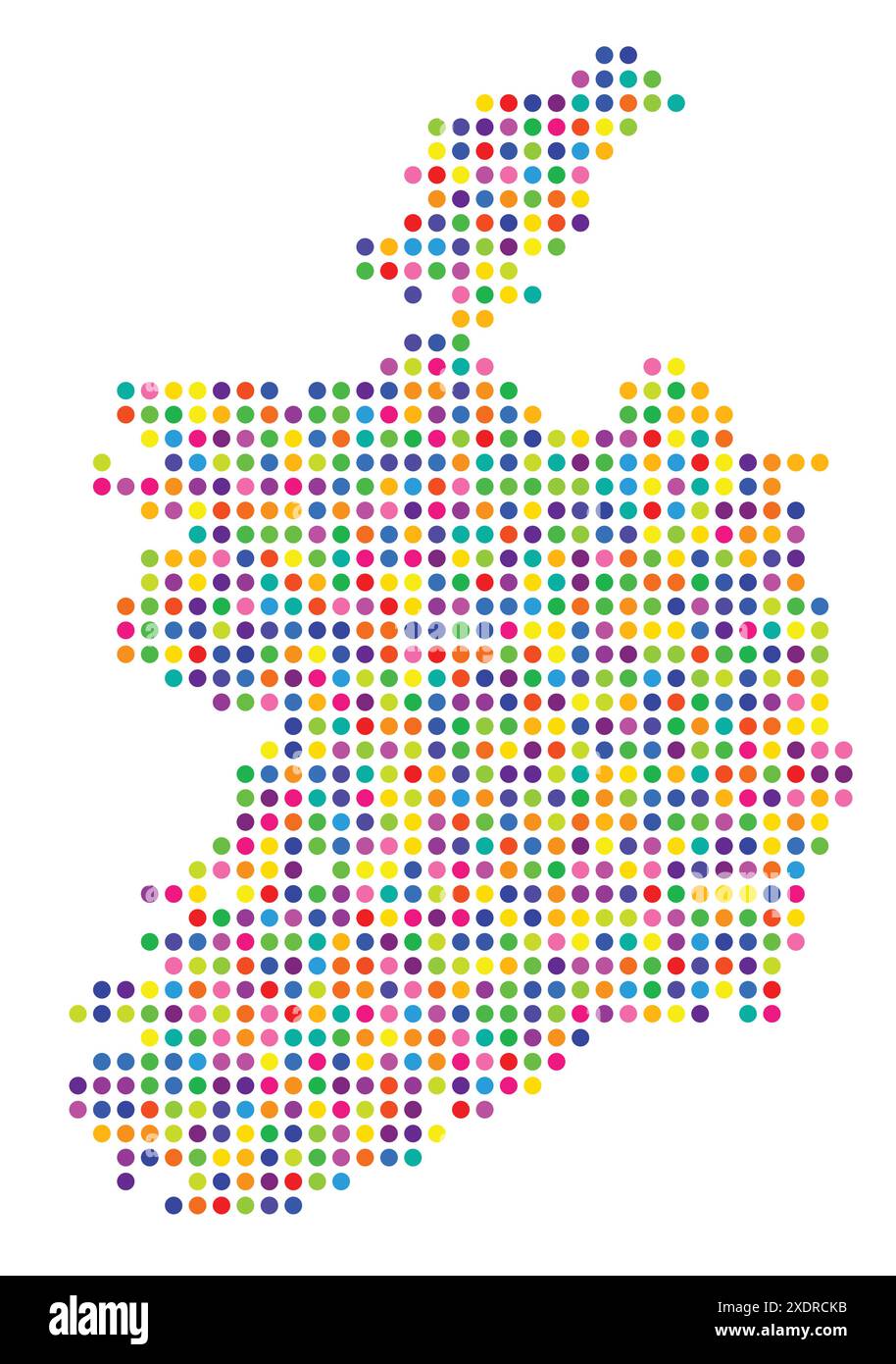 Abstract map of Ireland showing the area of the country with a pattern ...
