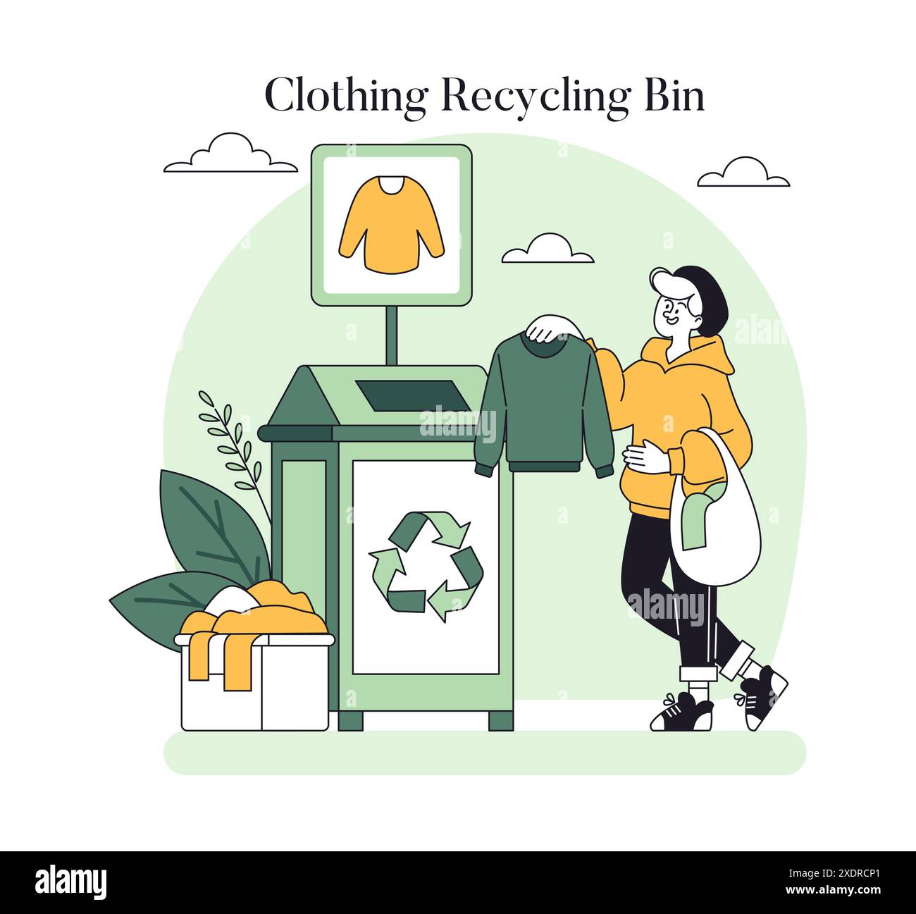 Sustainable Fashion concept. Eco-conscious woman donates clothes to ...