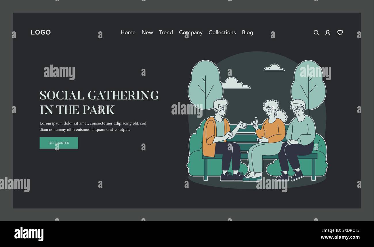 Senior friends socializing outdoors. Elderly people enjoying a ...