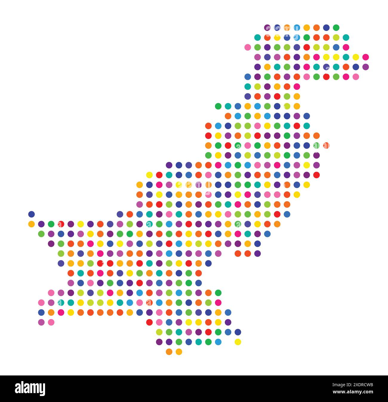 Abstract map of Pakistan showing the area of the country with a pattern ...