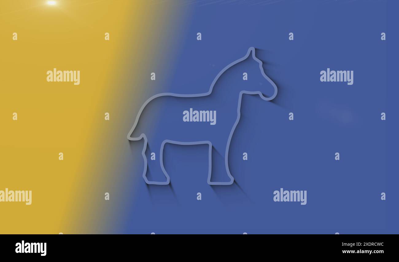 Trojan virus cyber crime and security breach symbol with natural shadow ...