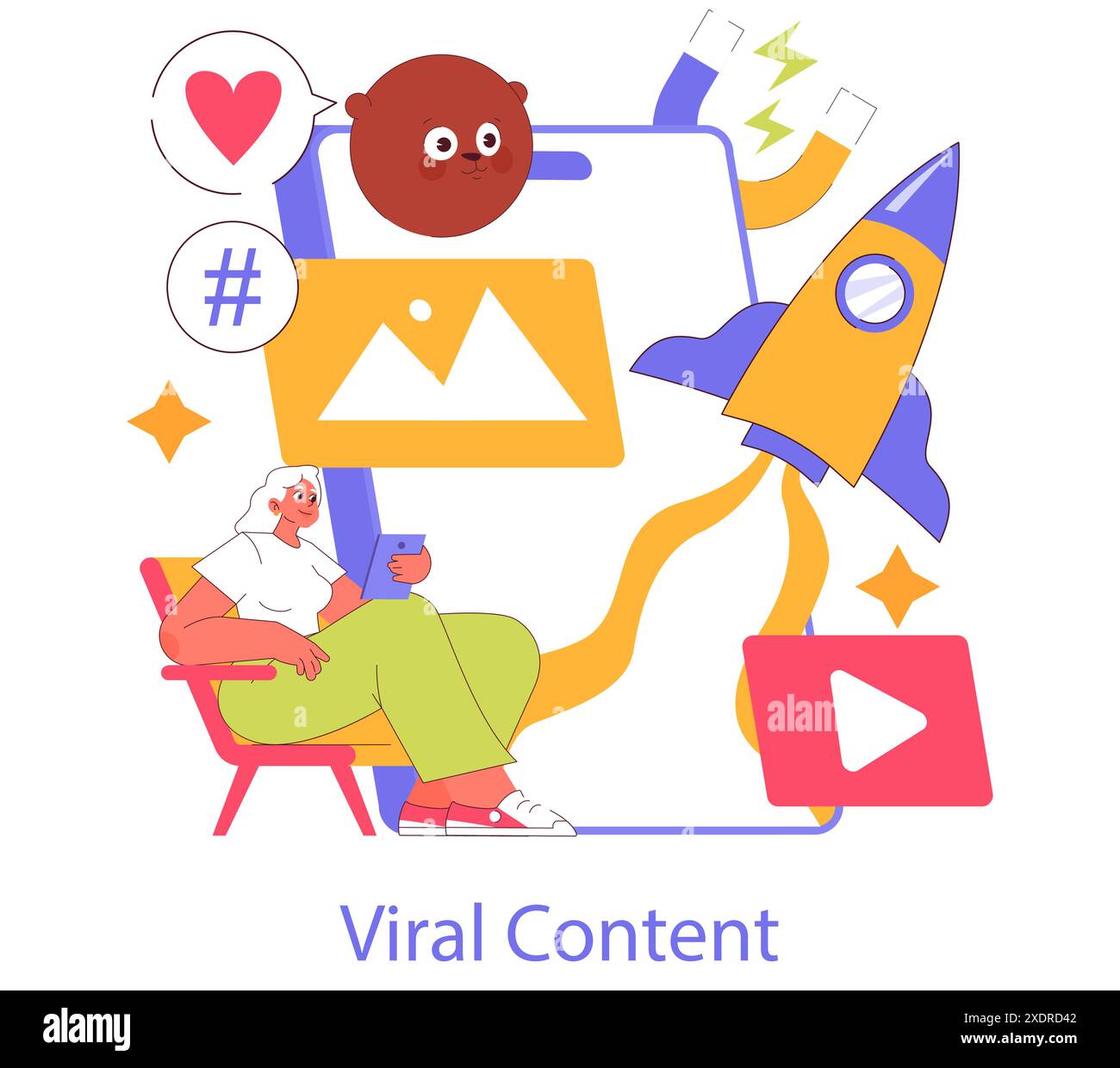 Social Media Marketing concept. Engaging viral content creation for ...