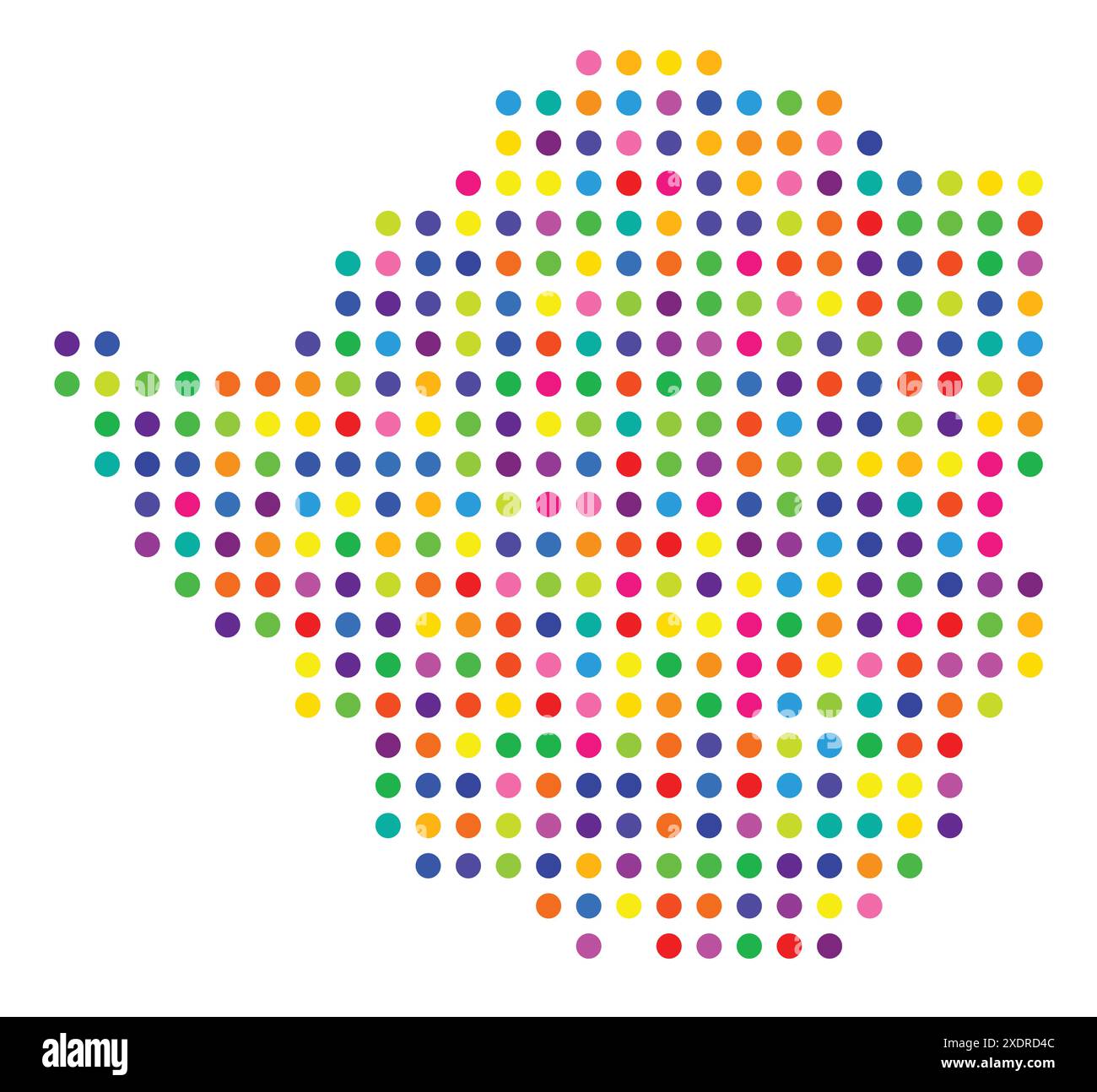 Abstract map of Zimbabwe showing the area of the country with a pattern ...