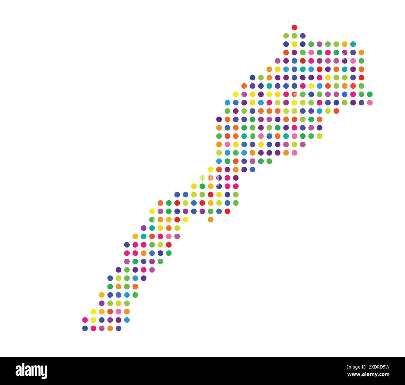 Abstract map of Morocco showing the area of the country with a pattern ...