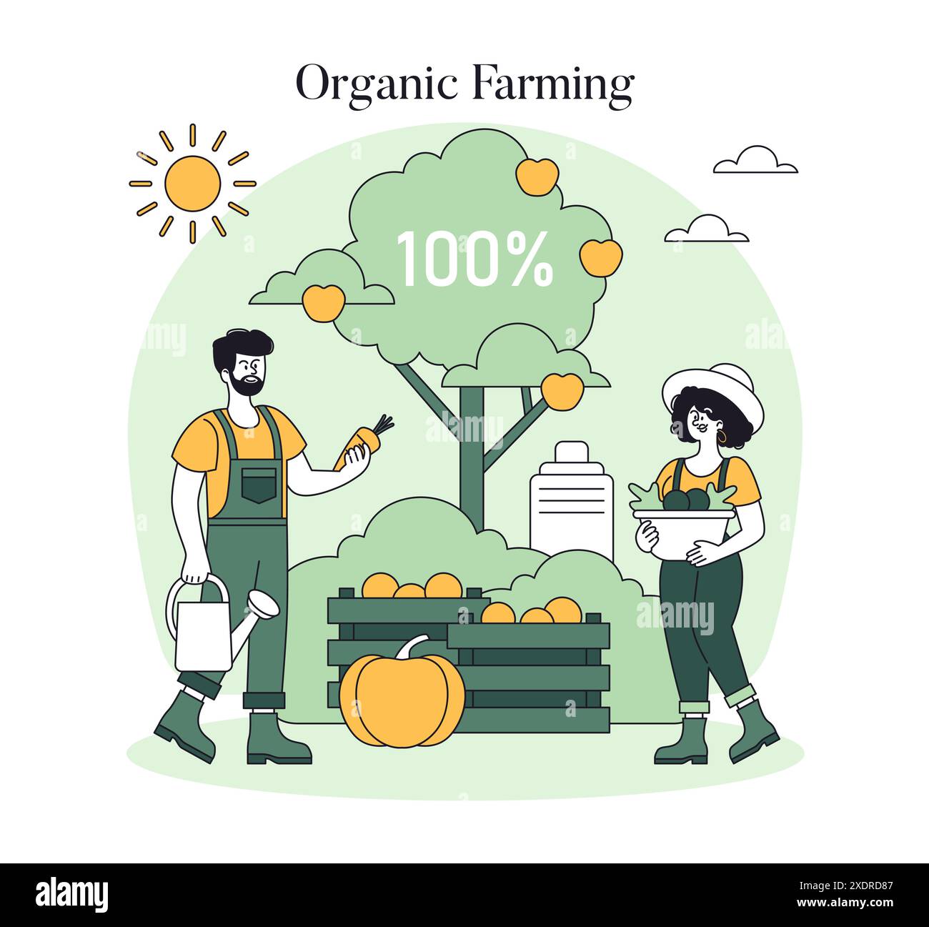 Eco Friendly Farming Concept Farmers Showcasing Organic Agriculture